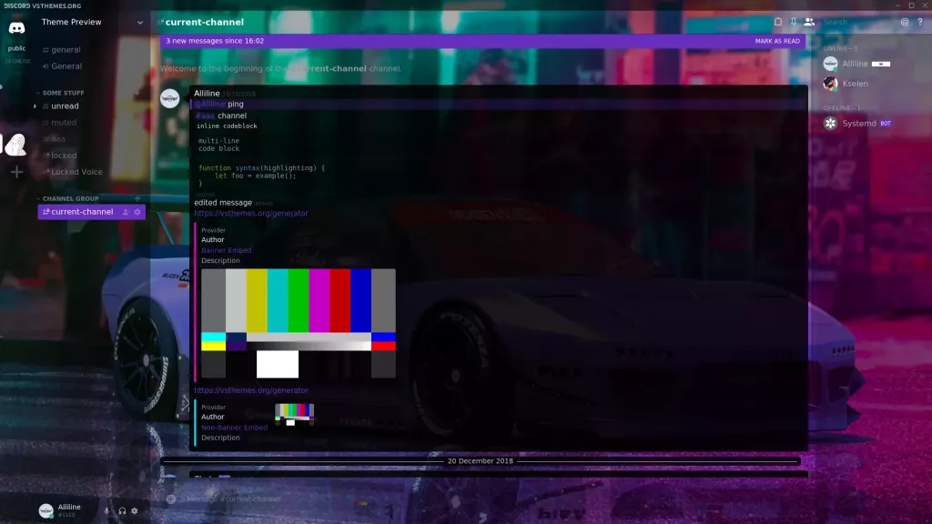 Theme Retro Car for Discord download on VSThemes.org