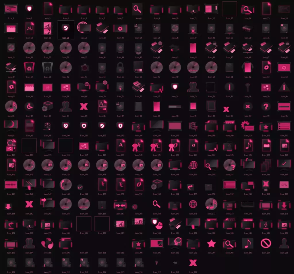 Icons Gen-2, pink version iPack download on VSThemes.org