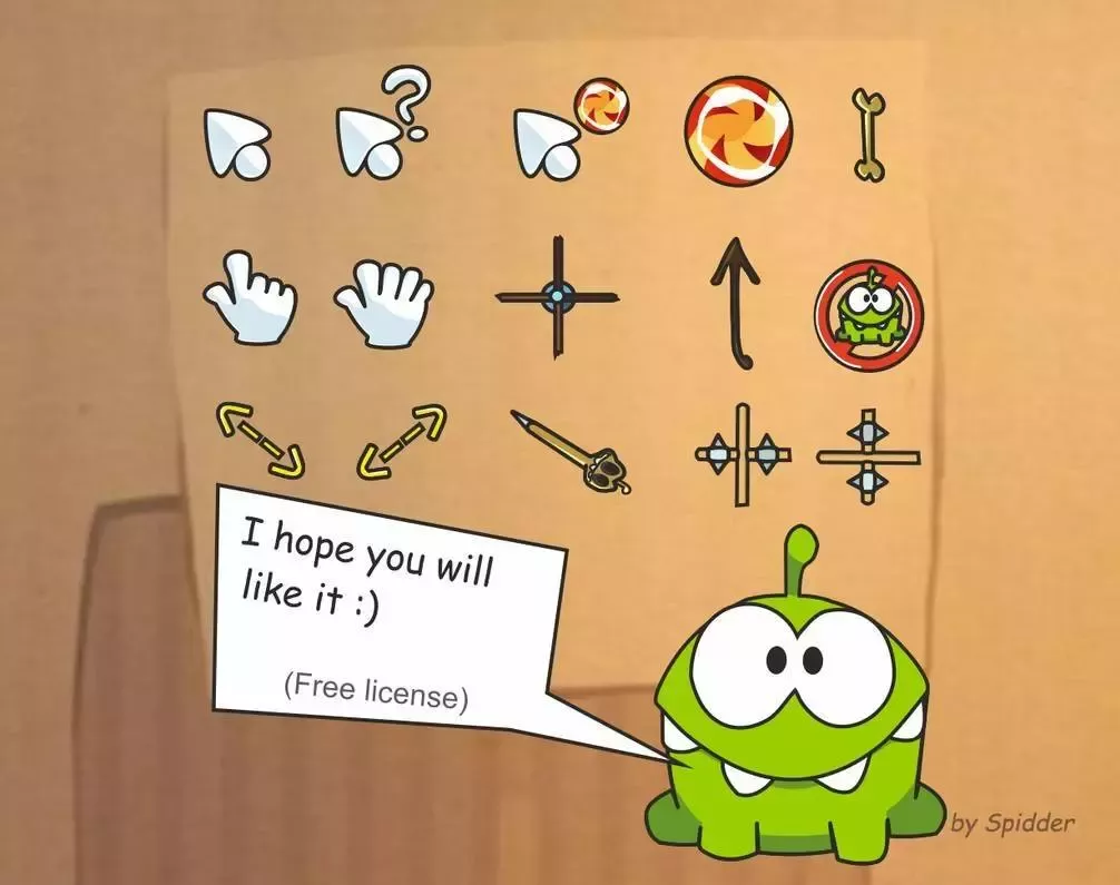 Cursors Cut the rope - light pointers from the game on Windows download ...
