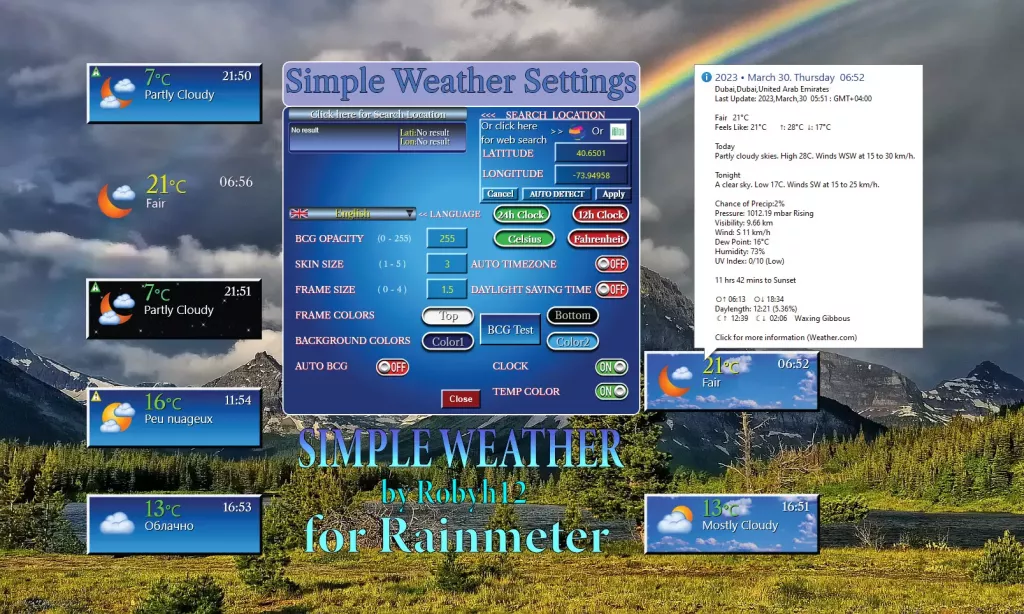 Скин Simple Weather 1.1 для Rainmeter скачать на VSThemes.org