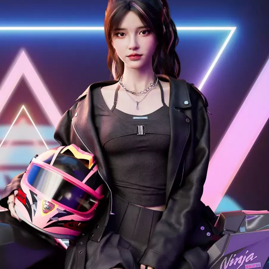 Живые обои Kawasaki Girl скачать на VSThemes.org