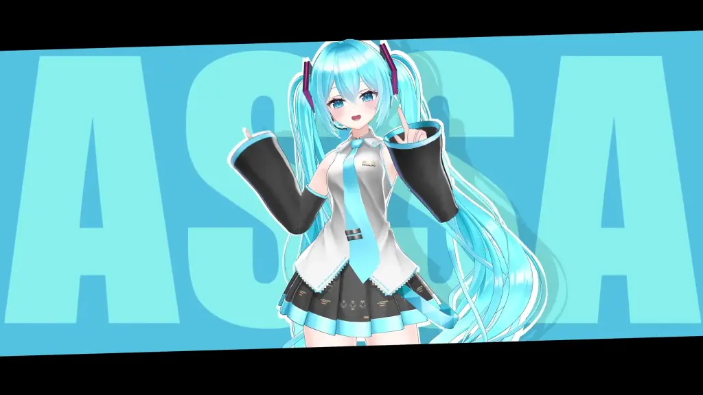 Live wallpaper Hatsune Miku Montagem Shirt Blue download on VSThemes.org