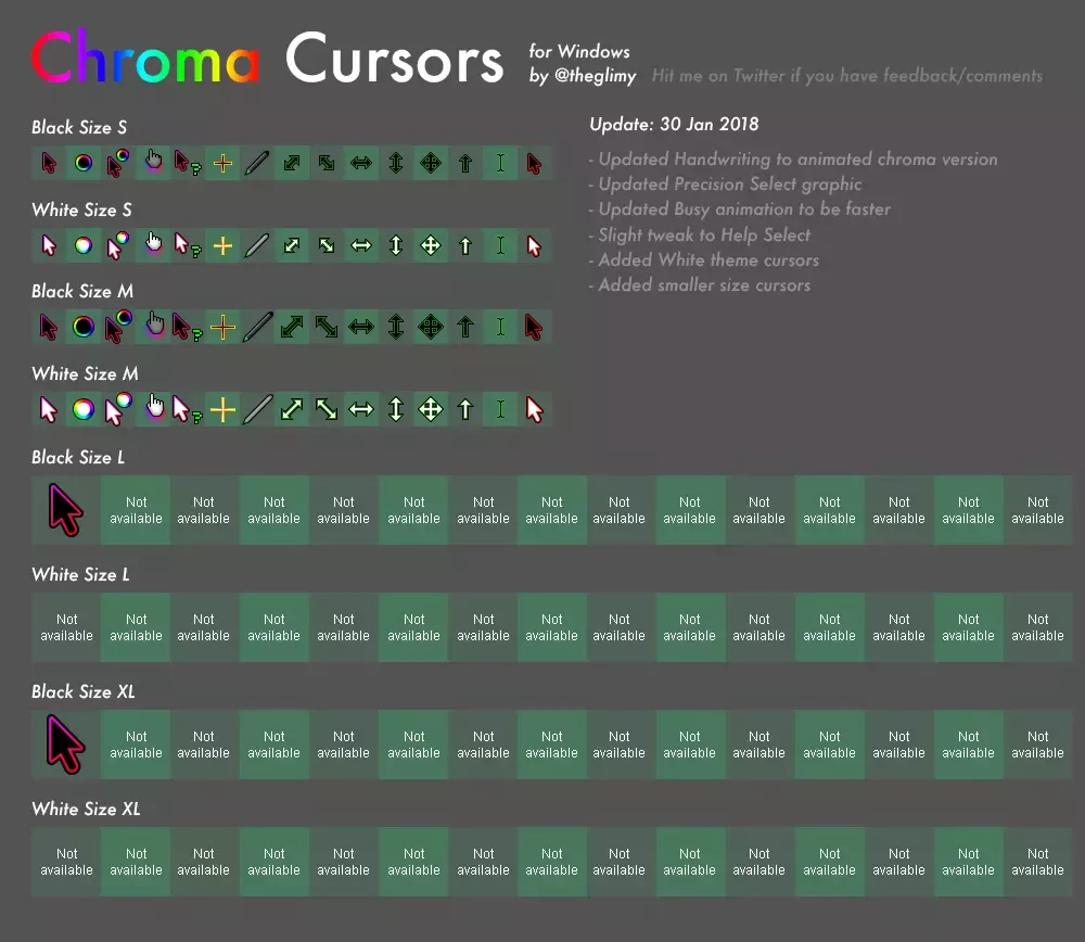 Cursors Chroma RGB by theglimy, neon on Windows download on VSThemes.org
