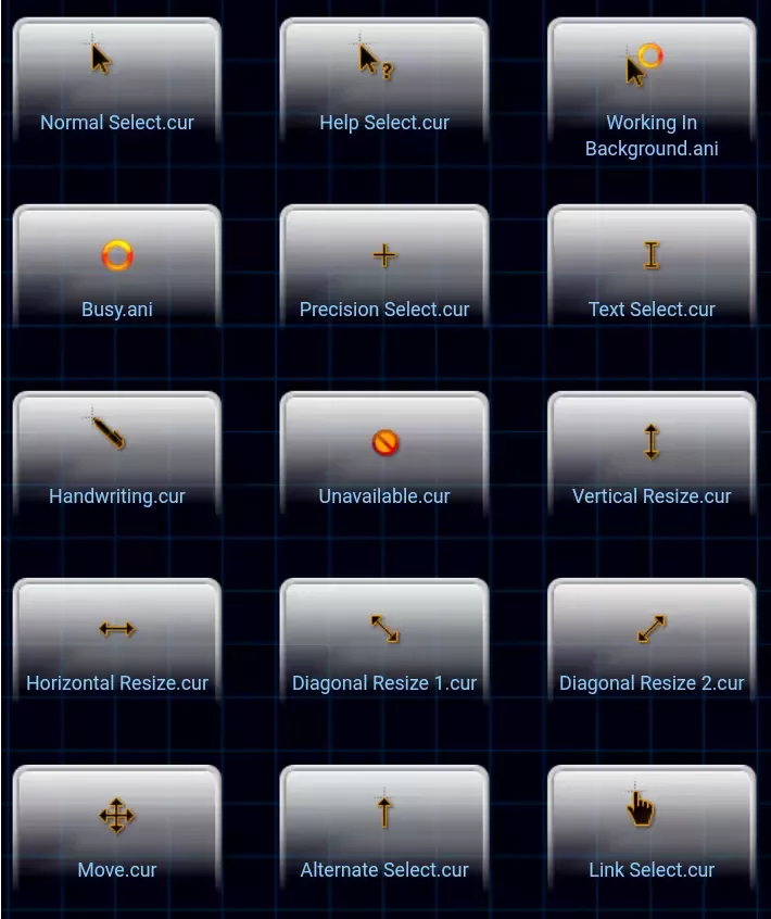 Cursors Black and Gold Aero on Windows download on VSThemes.org