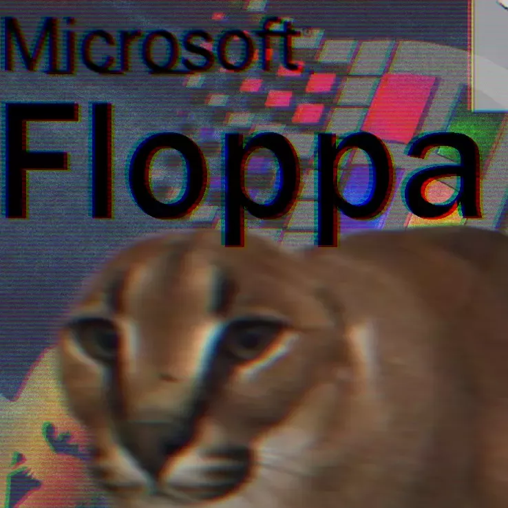 Live wallpaper Microsoft Floppa 95 vaporwave download on VSThemes.org