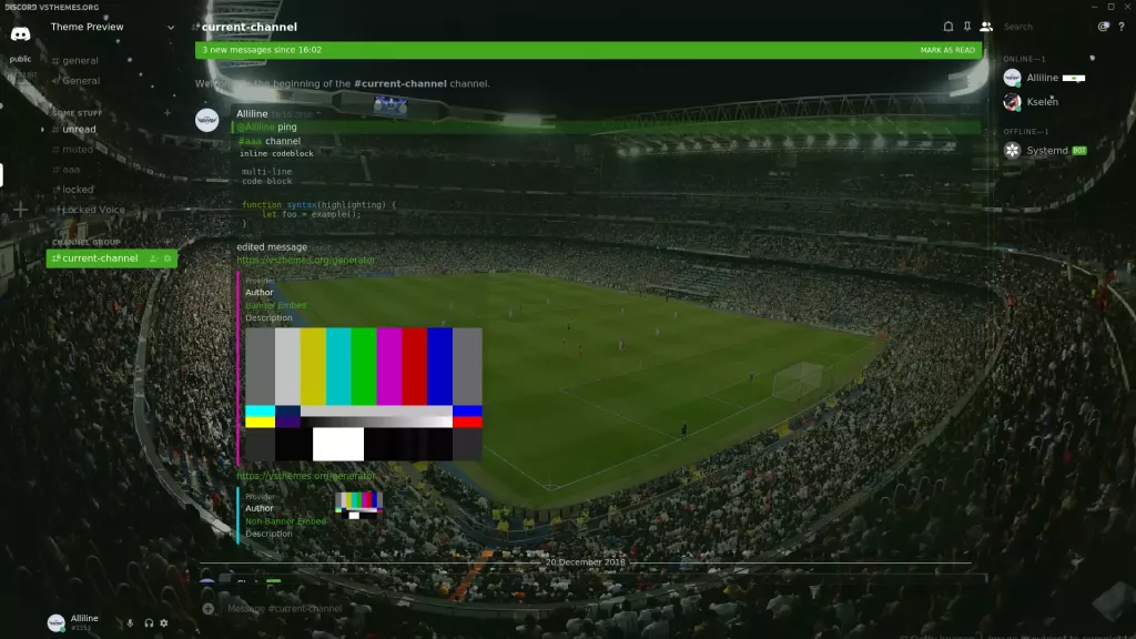 Theme Football field for Discord download on VSThemes.org