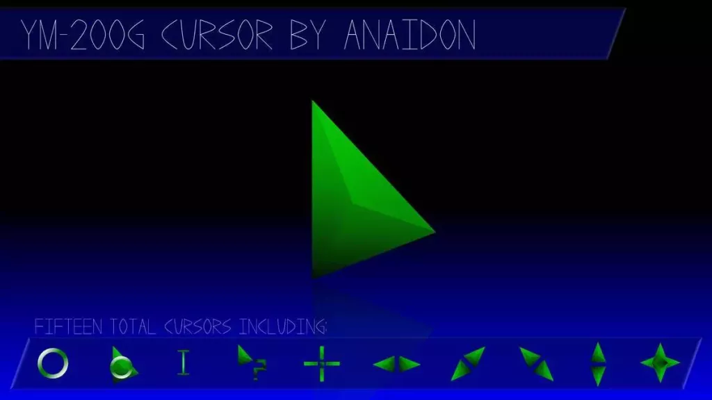 Cursors YM-200, green version on Windows download on VSThemes.org