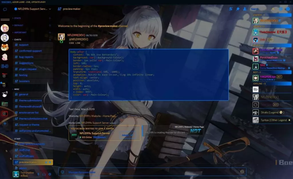 Theme Azur Lane Z46 for Discord download on VSThemes.org