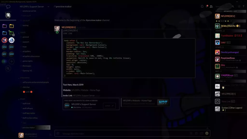 Theme Ghostly Background for Discord download on VSThemes.org