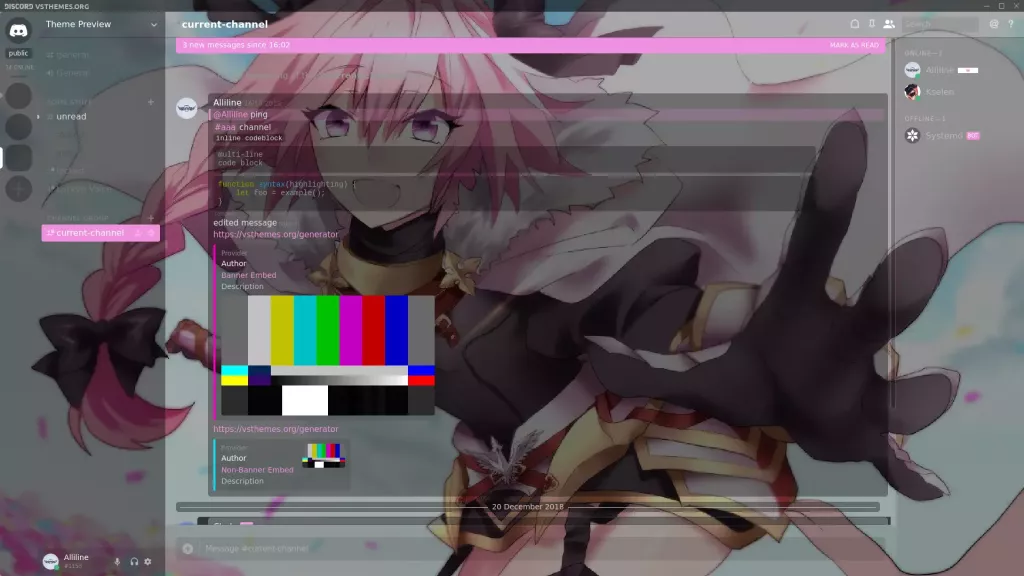 Theme Fate/Apocrypha of Astolfo for Discord download on VSThemes.org