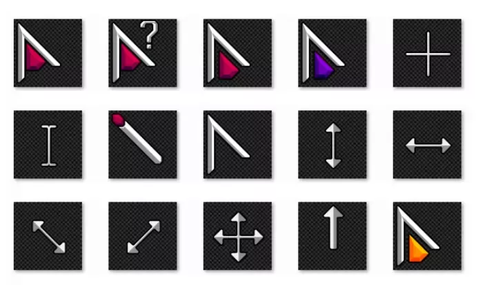 Cursors Framed Gem, red-gray version on Windows download on VSThemes.org