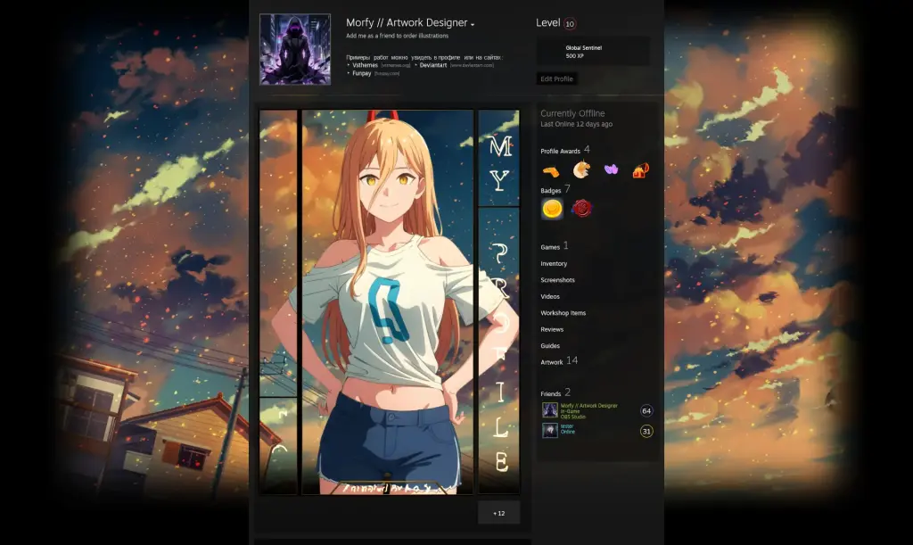 Steam Artwork Power (Chainsaw Man) download on VSThemes.org