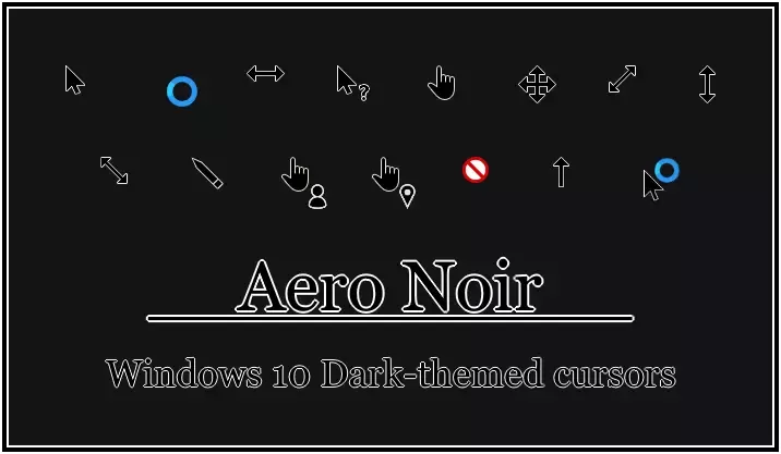 Cursors Aero Noir, black version on Windows download on VSThemes.org