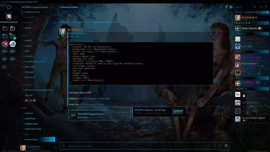 Тема Dead By Daylight для Discord скачать на VSThemes.org