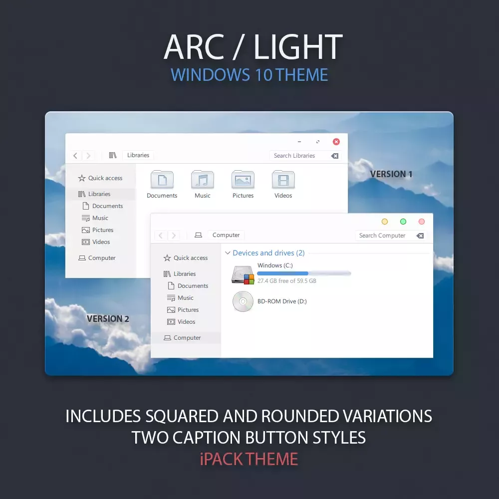 Theme ARK, light version for Windows 10 download on VSThemes.org