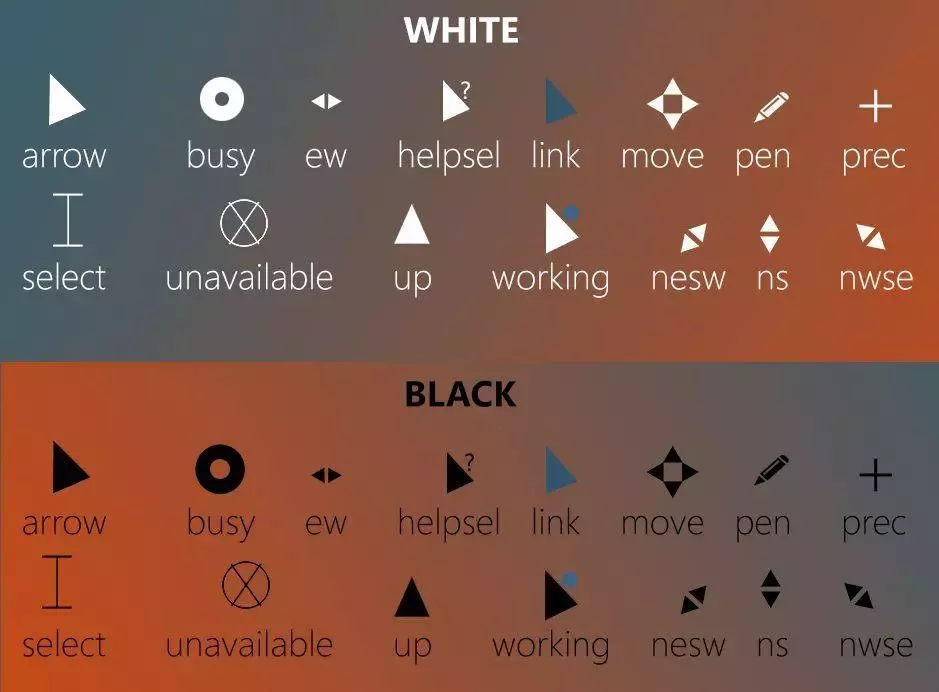 Cursors Windows Z, black and white version on Windows download on ...