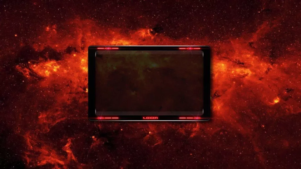 Login screen Red Space for Windows download on VSThemes.org