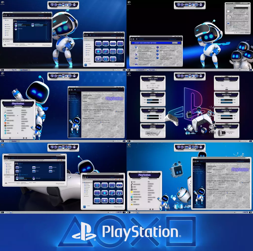 Theme Playstation for Windows 11 download on VSThemes.org