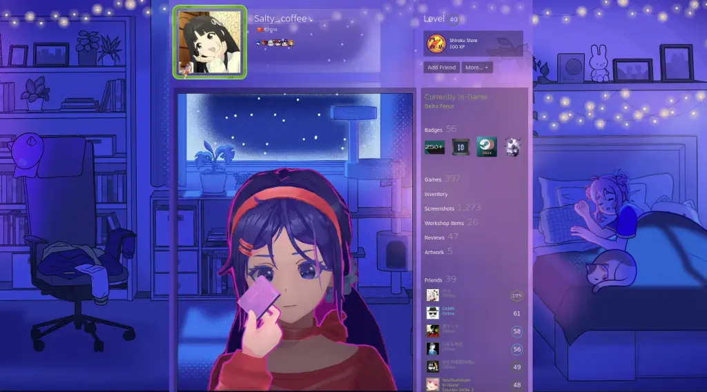 Арт Подмигивающая Мита с кассетой (MiSide) для профиля Steam скачать на VSThemes.org