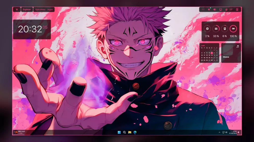 Skin Sakuna Jujutsu Kaisen for Rainmeter download on VSThemes.org