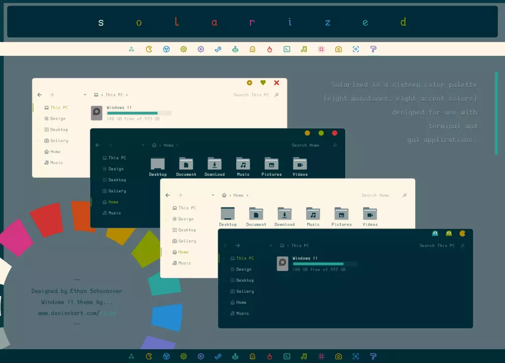 Theme Solarized for Windows 11 download on VSThemes.org