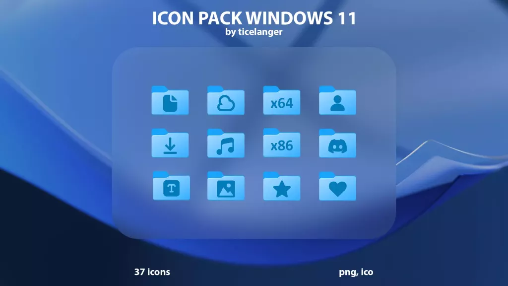 Icons Blue Windows 11 Folders download on VSThemes.org