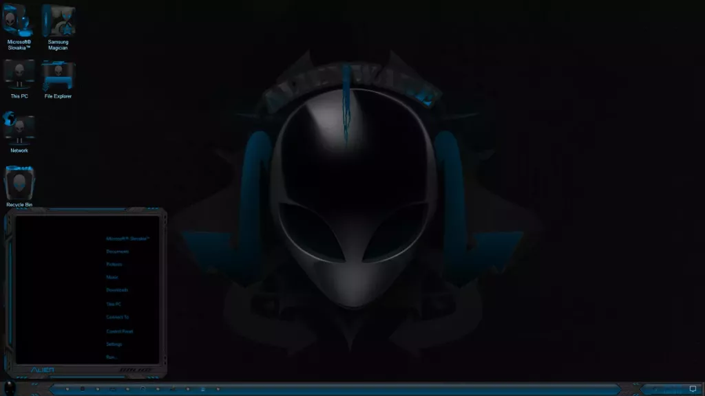 Theme Alienware, blue version for Windows 10 download on VSThemes.org