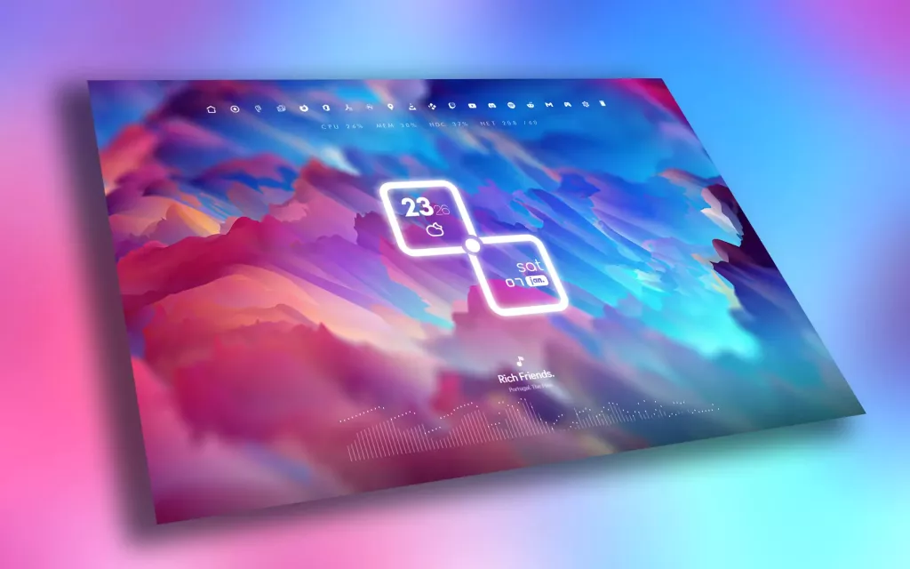 Skin White Neon 2 for Rainmeter download on VSThemes.org