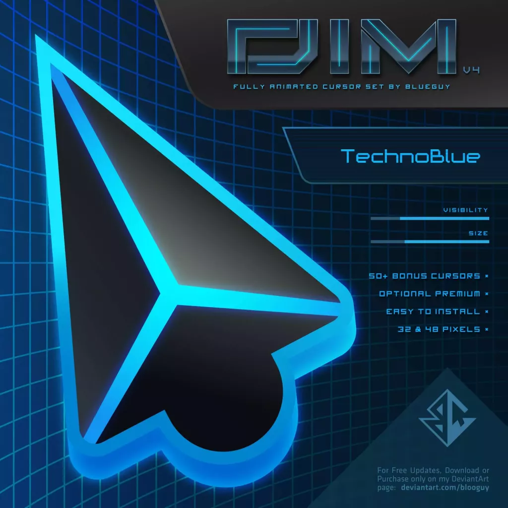 Cursors DIM v4 - TechnoBlue on Windows download on VSThemes.org