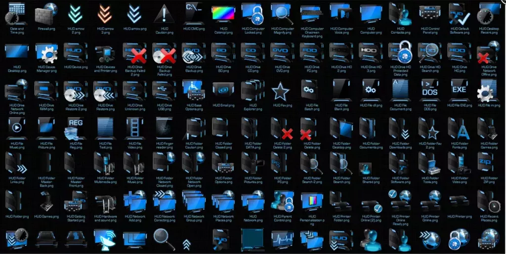 Icons HUD, original set download on VSThemes.org