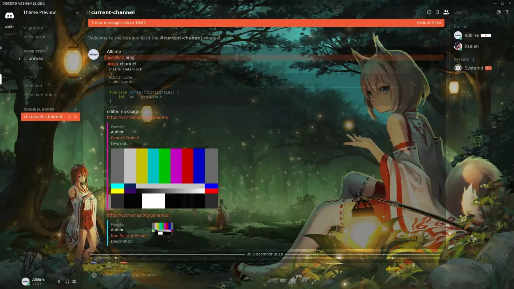 Theme Anime / Original / Girl v.12 for Discord download on VSThemes.org