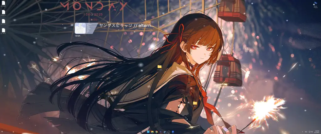 Live wallpaper Chisa with fireworks (Wuwa) download on VSThemes.org