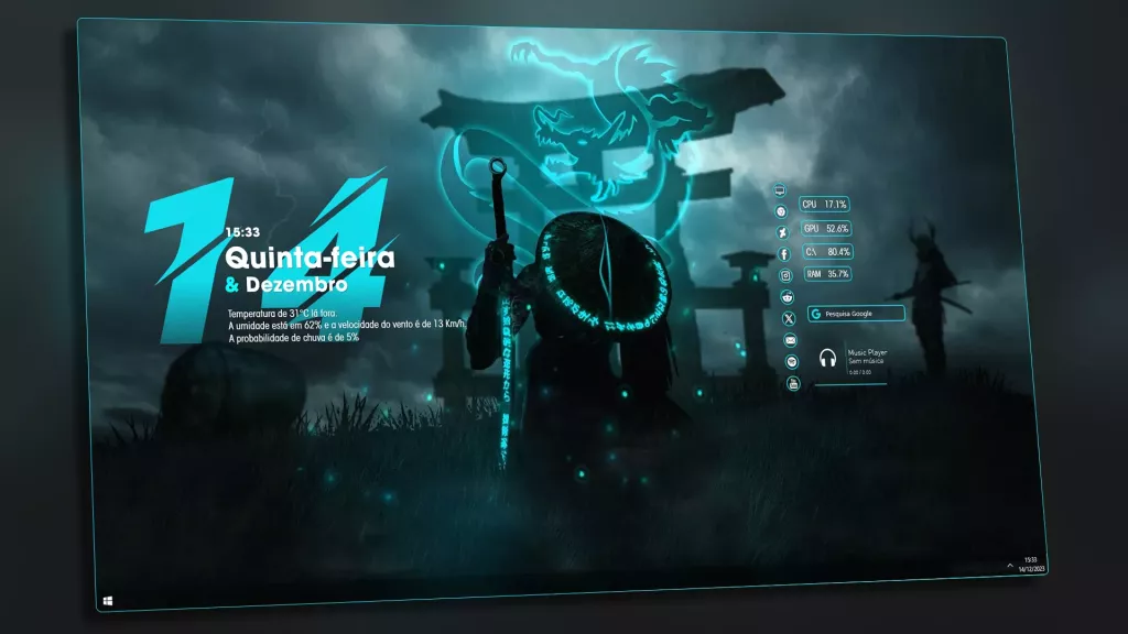 Skin Dragon Samurai for Rainmeter download on VSThemes.org