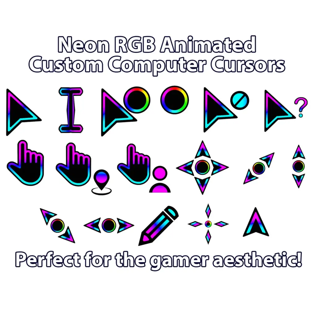Cursors Neon RGB on Windows download on VSThemes.org