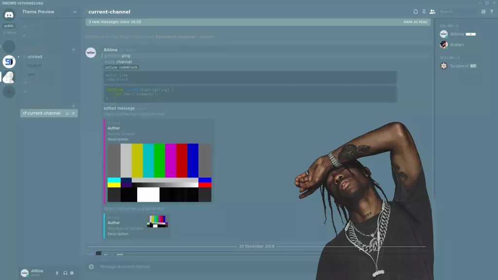 Тема Travis Scott для Discord скачать на VSThemes.org