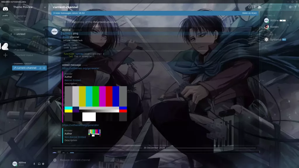 Theme AOT Levi / Mikasa Attack of the Titans for Discord download on ...