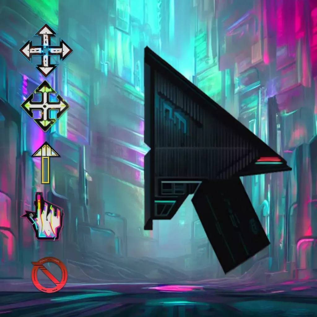 Cursors Black Whirlwind, Cyberpunk style on Windows download on VSThemes.org