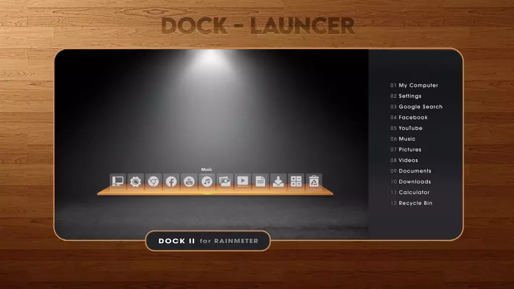 Skin LAUNCHER - DOCK II for Rainmeter download on VSThemes.org