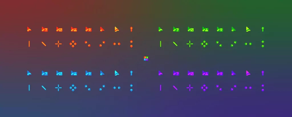 Cursors Elements, 4 colors on Windows download on VSThemes.org