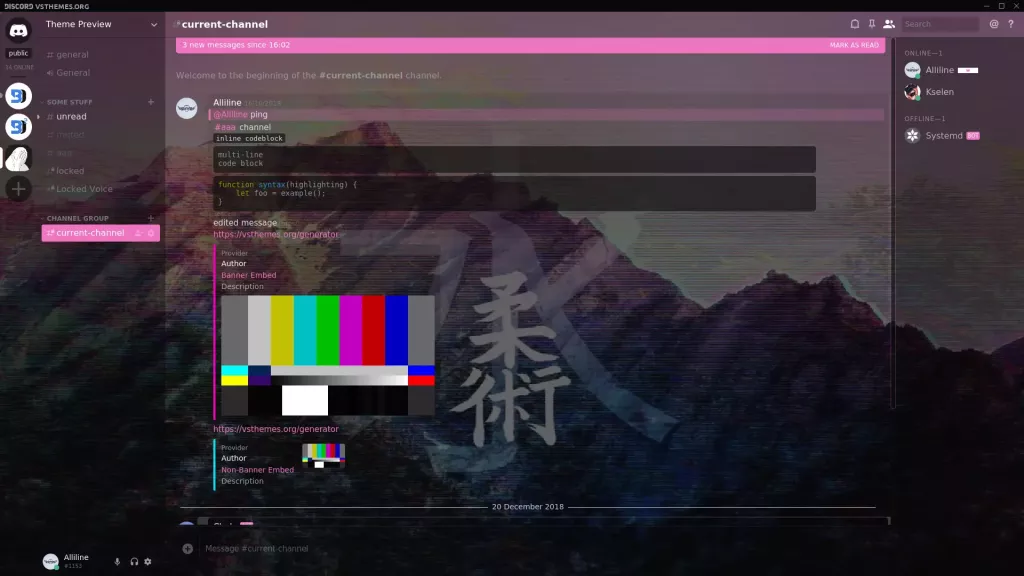 Theme ISEKAI for Discord download on VSThemes.org