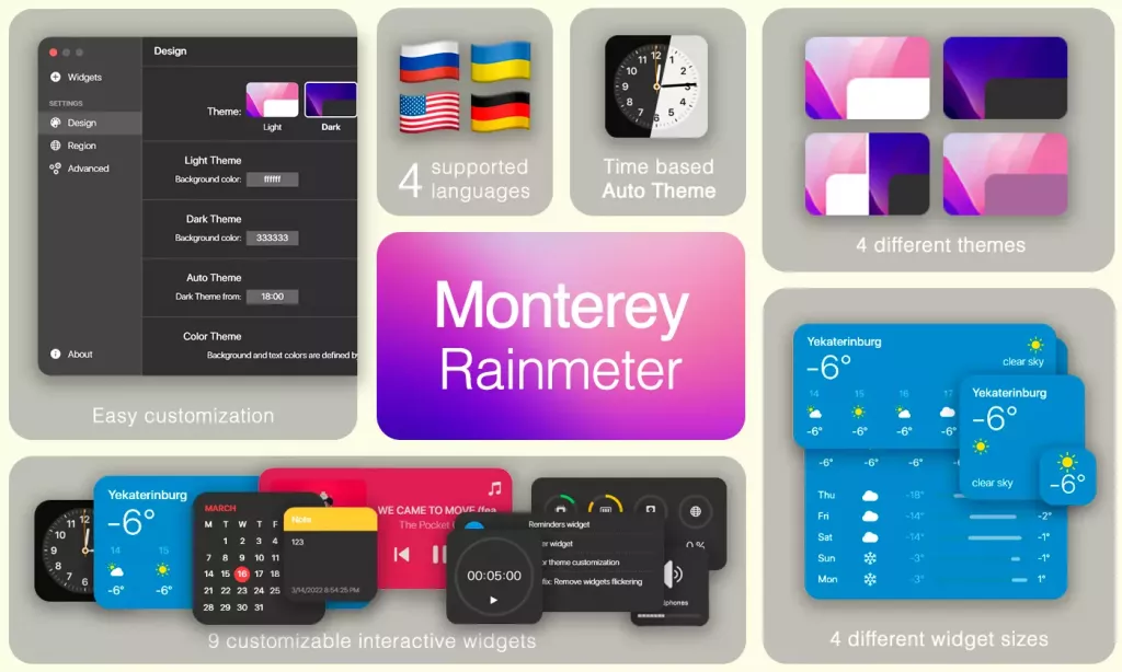 Skin Monterey for Rainmeter download on VSThemes.org