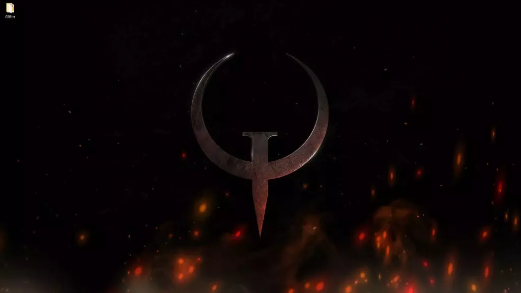Live wallpaper The logo of the game Quake download on VSThemes.org
