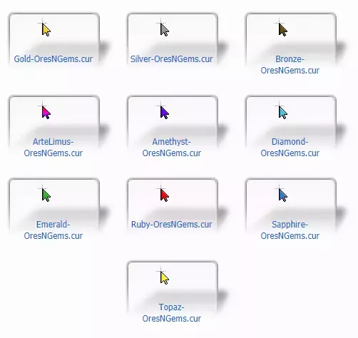 Cursors OresNGems, multicolored on Windows download on VSThemes.org