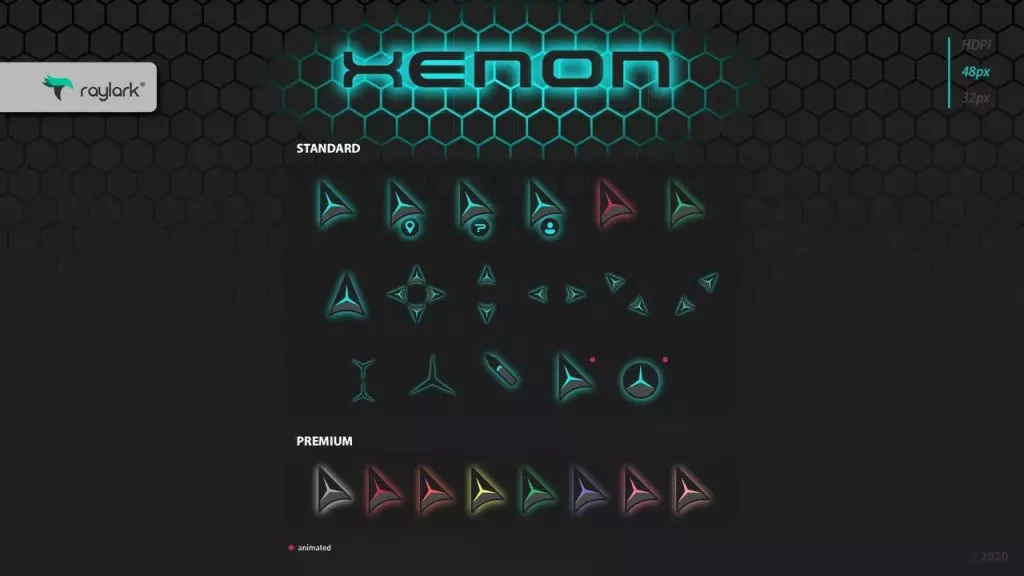 Cursors Xenon, 8 colors + HiDPI on Windows download on VSThemes.org