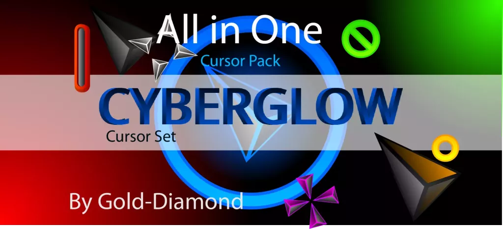 Cursors Cyber glow, black version on Windows download on VSThemes.org