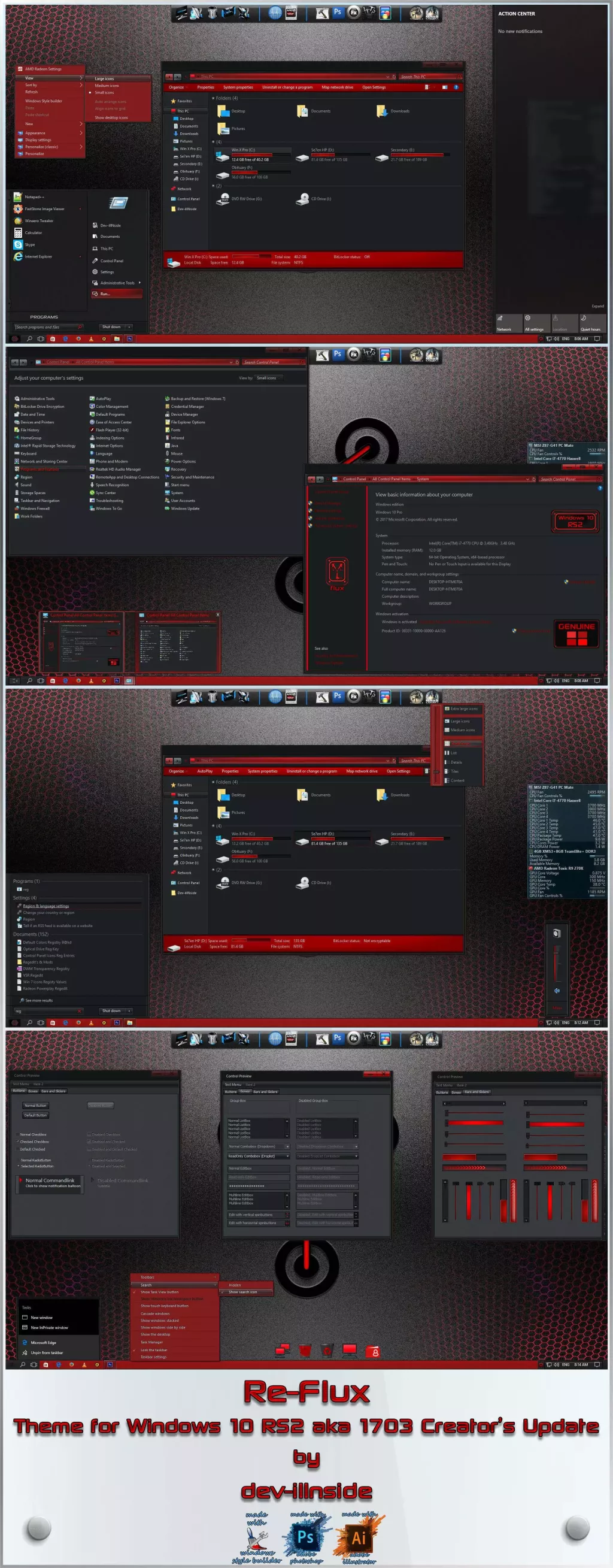 Theme Re-flux for Windows 10 download on VSThemes.org