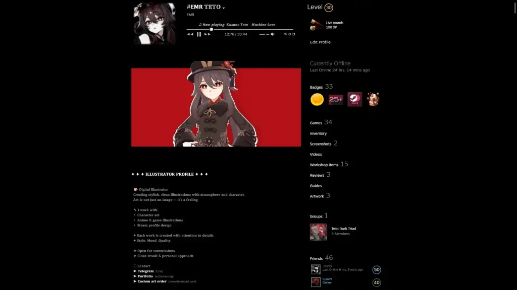Hutao Montagem Shirt Blue Featured Showcase Steam download on VSThemes.org