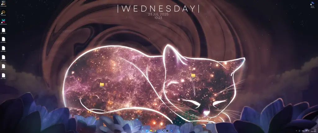 Live wallpaper Sleeping Space Cat download on VSThemes.org