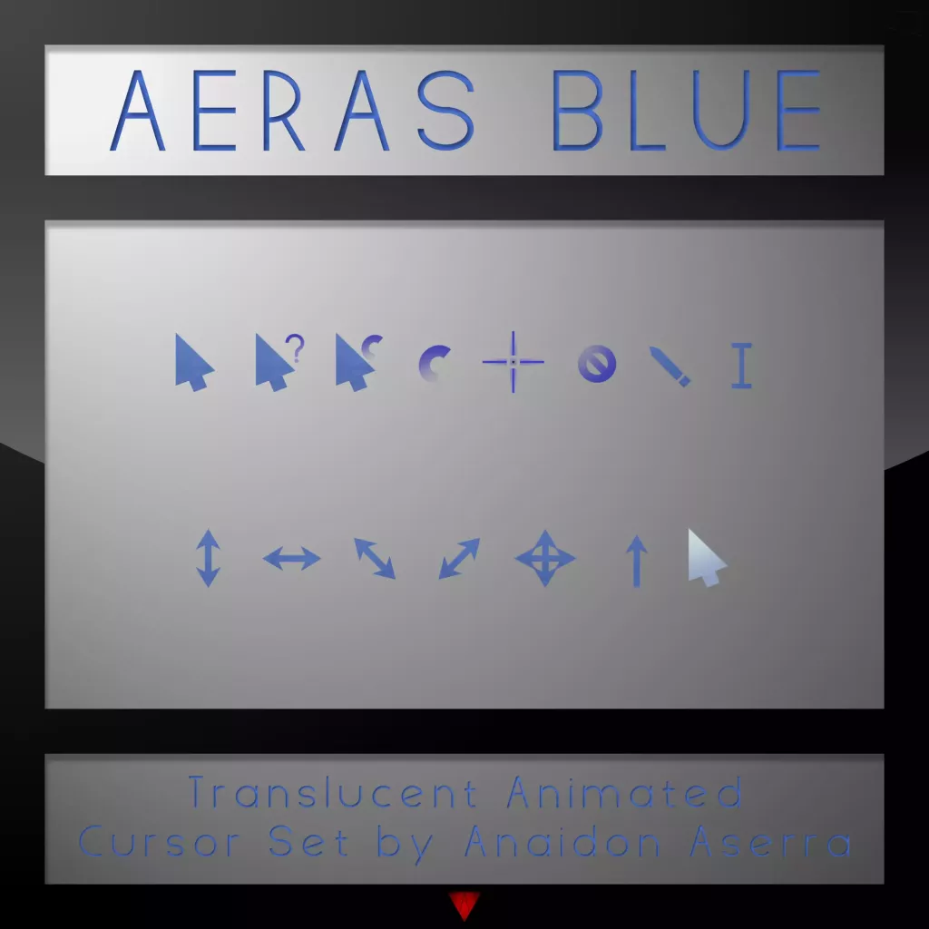 Cursors Aeras, blue version on Windows download on VSThemes.org