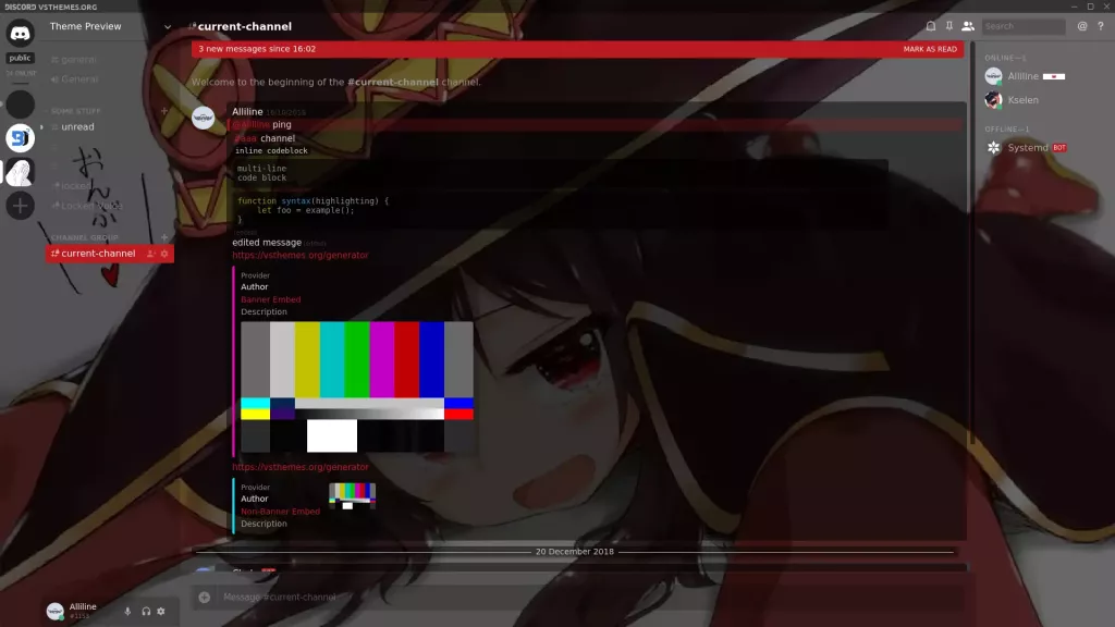 Theme Megumin for Discord download on VSThemes.org